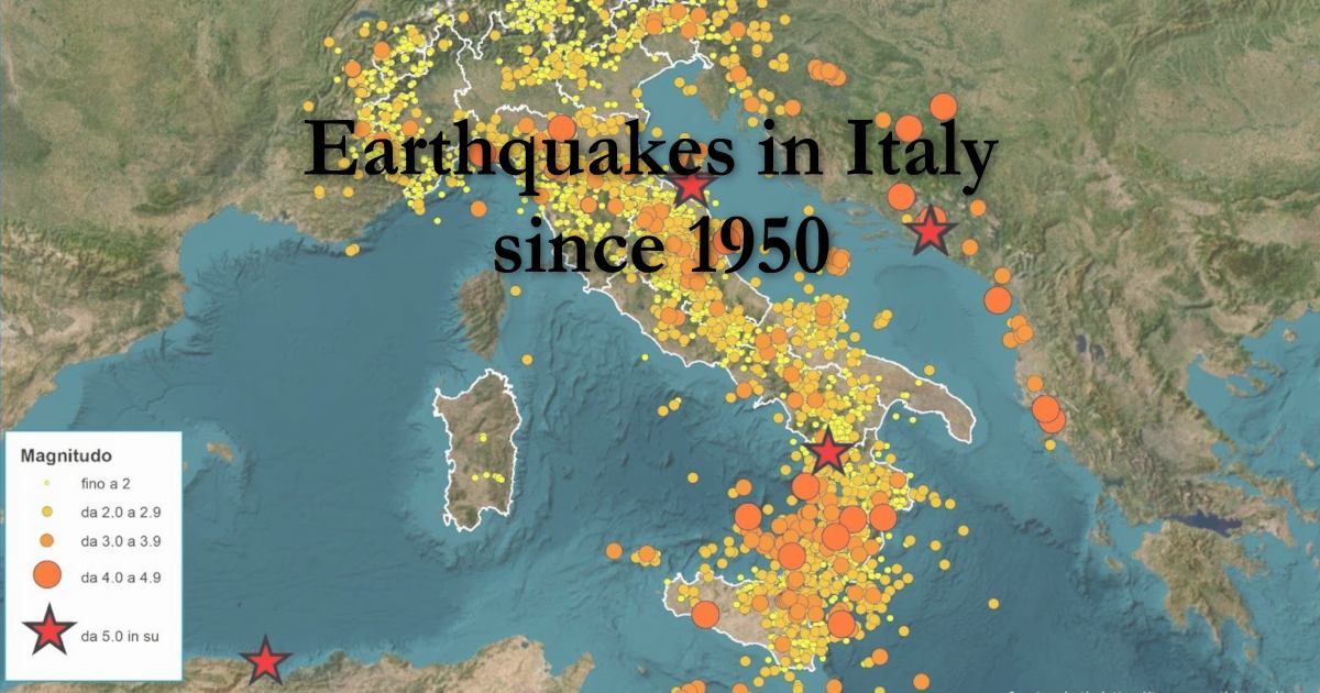 Earthquakes in Italy since 1950